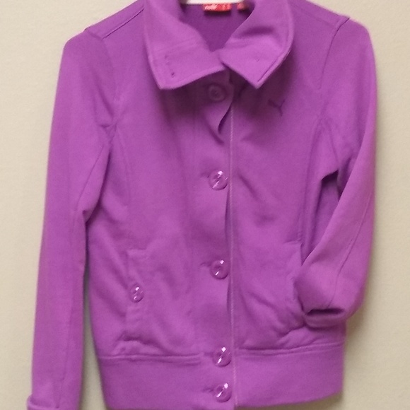 Puma | Jackets & Coats | Womens Xs Purple Button Jacket | Poshmark